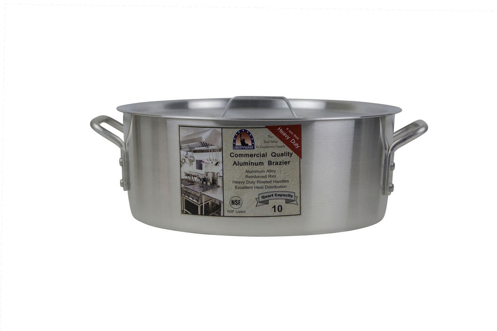 Aluminum Brazier Heavy Duty 10 Quart with Cover — Libertyware