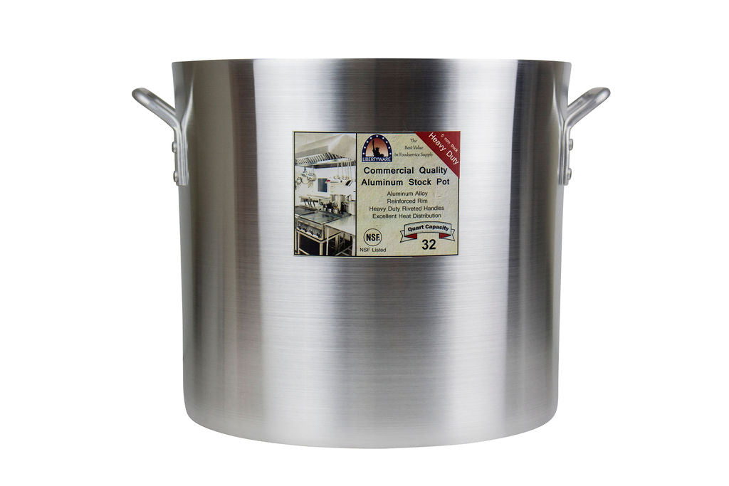 Stock Pot Aluminum 32 Quart Heavy Duty 6 mm Thick — Libertyware