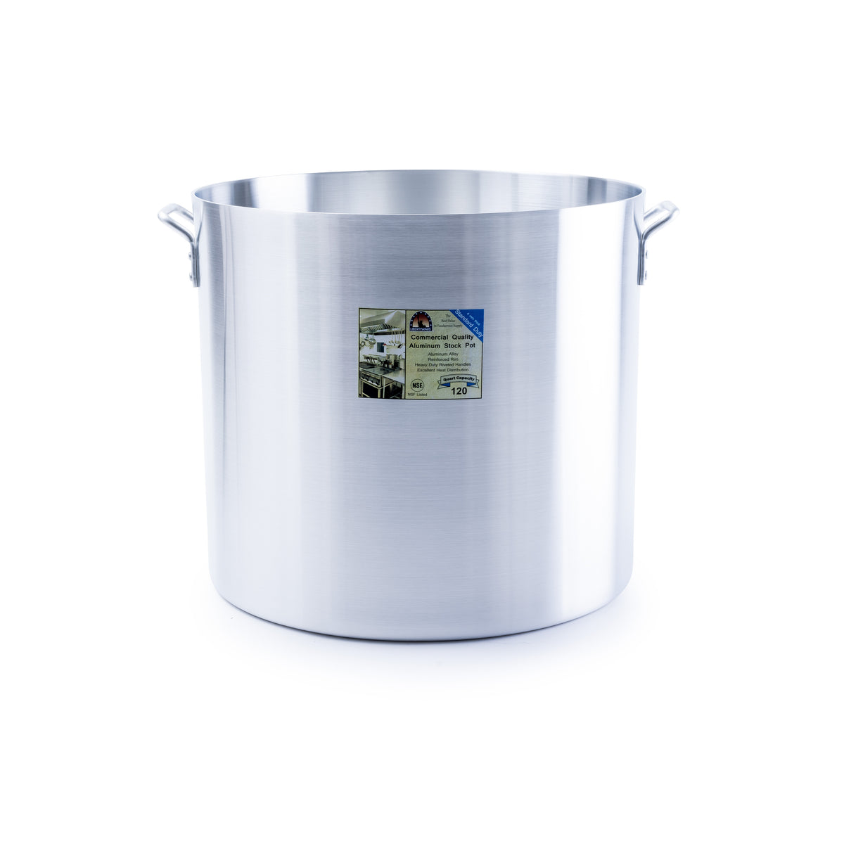 Stock Pot Aluminum 120 Quart Standard Duty 4mm Thick — Libertyware
