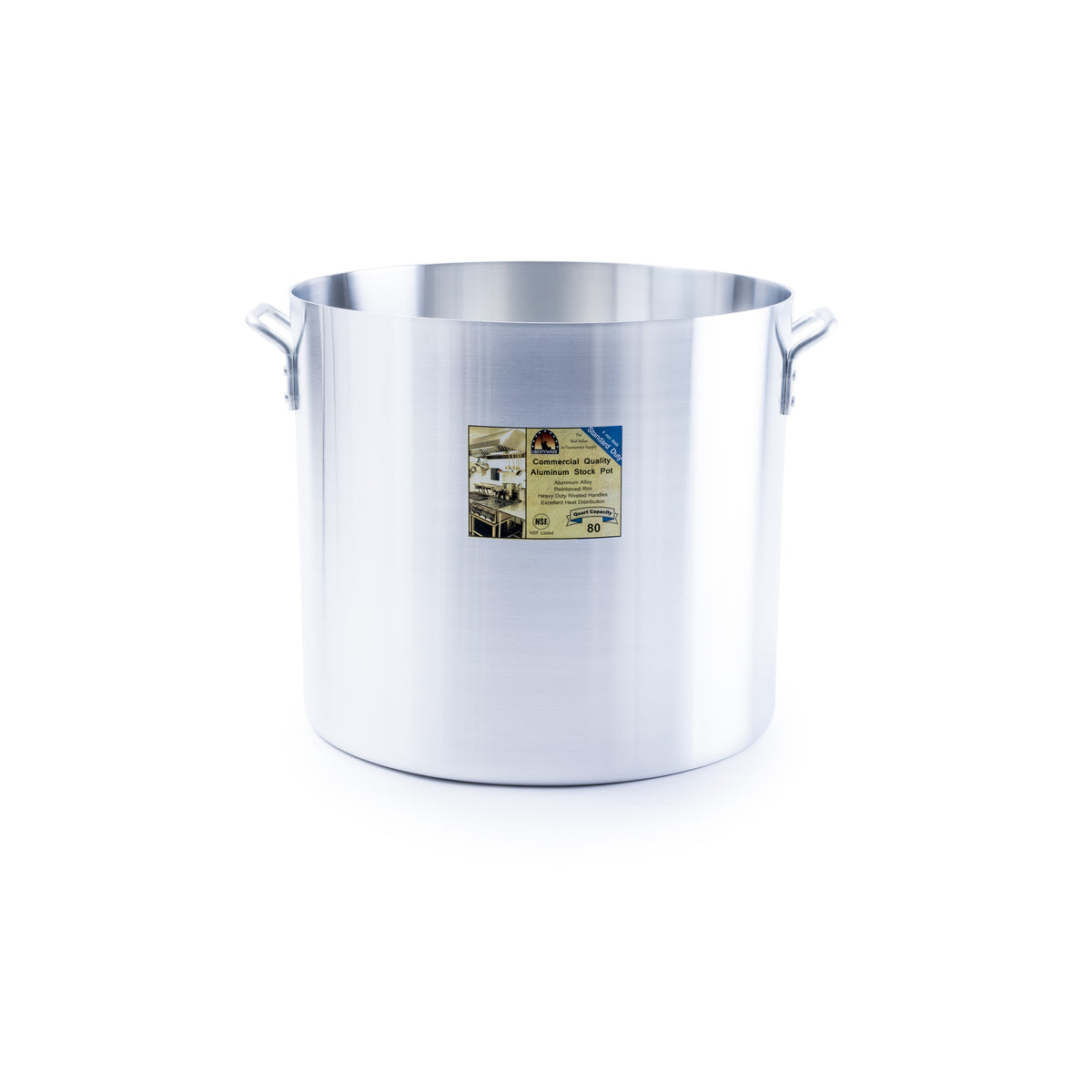Stock Pot Aluminum 80 Quart Standard Duty 4 mm Thick — Libertyware